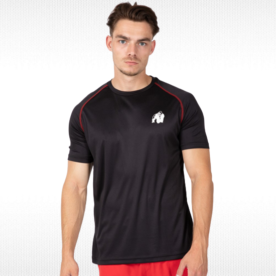 Performance T-Shirt – Black/Red - MuscleForce