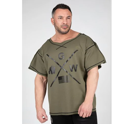 SHELDON WORKOUT TOP – ARMY GREEN - MuscleForce
