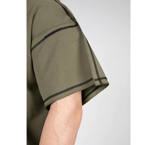 SHELDON WORKOUT TOP – ARMY GREEN - MuscleForce