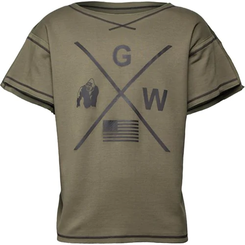 SHELDON WORKOUT TOP – ARMY GREEN - MuscleForce
