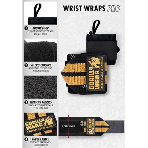 Wrist Wraps PRO – Black/Red - MuscleForce