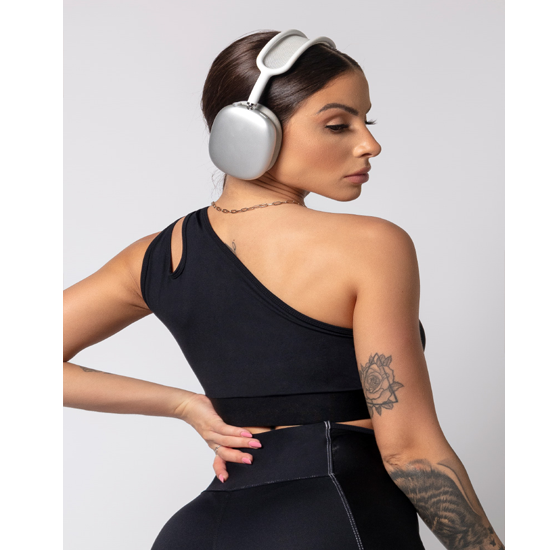 Black One-Shoulder Gymrat Top - MuscleForce