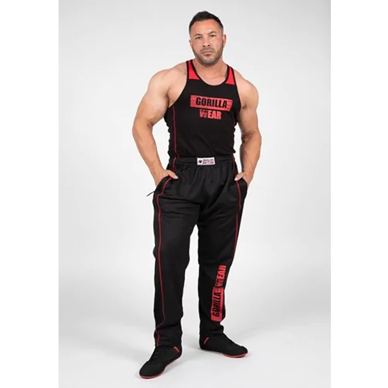 WALLACE MESH PANTS – BLACK/RED - MuscleForce