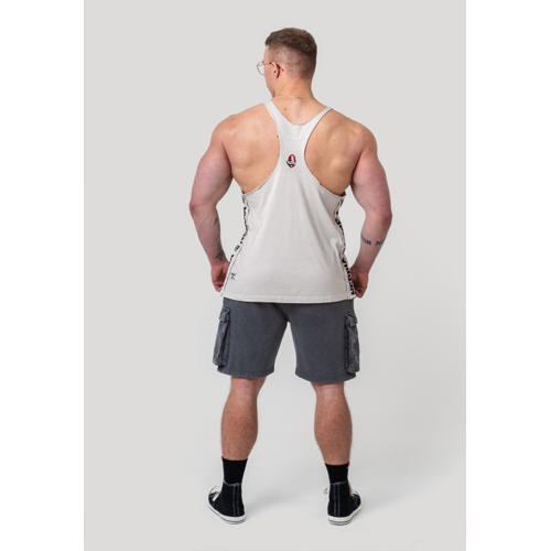 WASHED MUSCLE BACK STRINGER GOLDEN AGE LIGHT GREY - MuscleForce