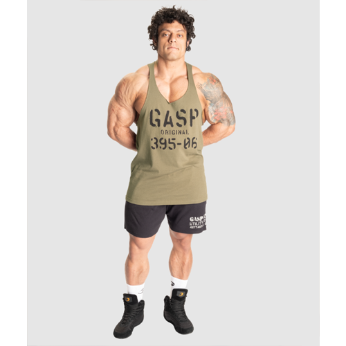 Gasp Original Stringer Washed Green - MuscleForce
